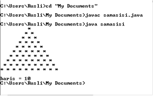 Program Sederhana Membuat Segitiga Sama Sisi pada Java | Science Booth